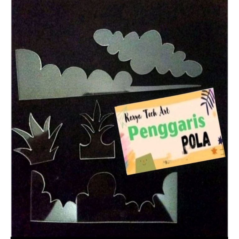 Jual KODE J2T Penggaris Pola Mewarnai Awan Dan Rumput Isi 5 LS | Shopee ...