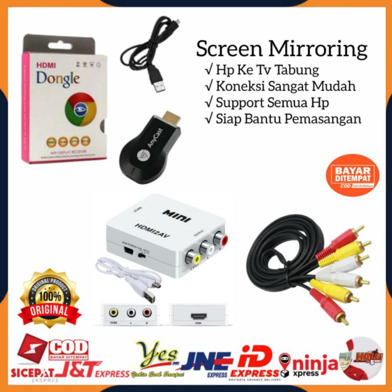Jual PAKET LENGKAP ANYCAST MIRRNG DARI HP KE TV TABUNG ANYCASH DONGEL MIRACAST WIFI PENGHUBUNG ...