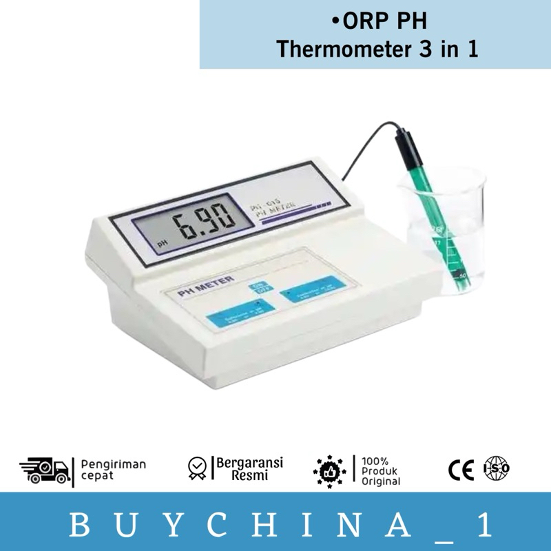 Jual ORP PH Thermometer 3 in 1 Lab Benchtop Meter Desktop Tester ...