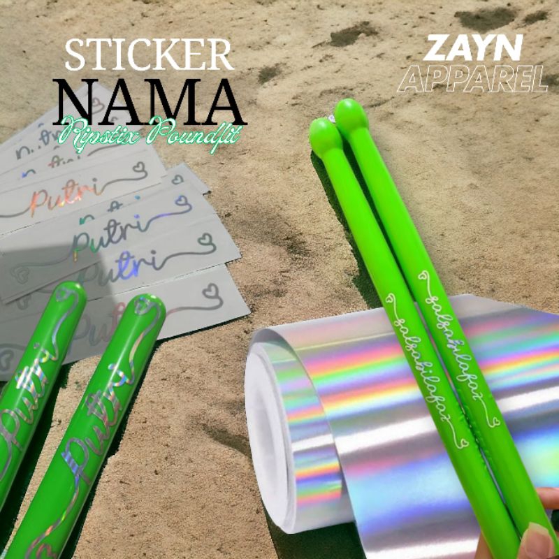 Jual Sticker custom nama Ripstix poundfit Hologram | Shopee Indonesia