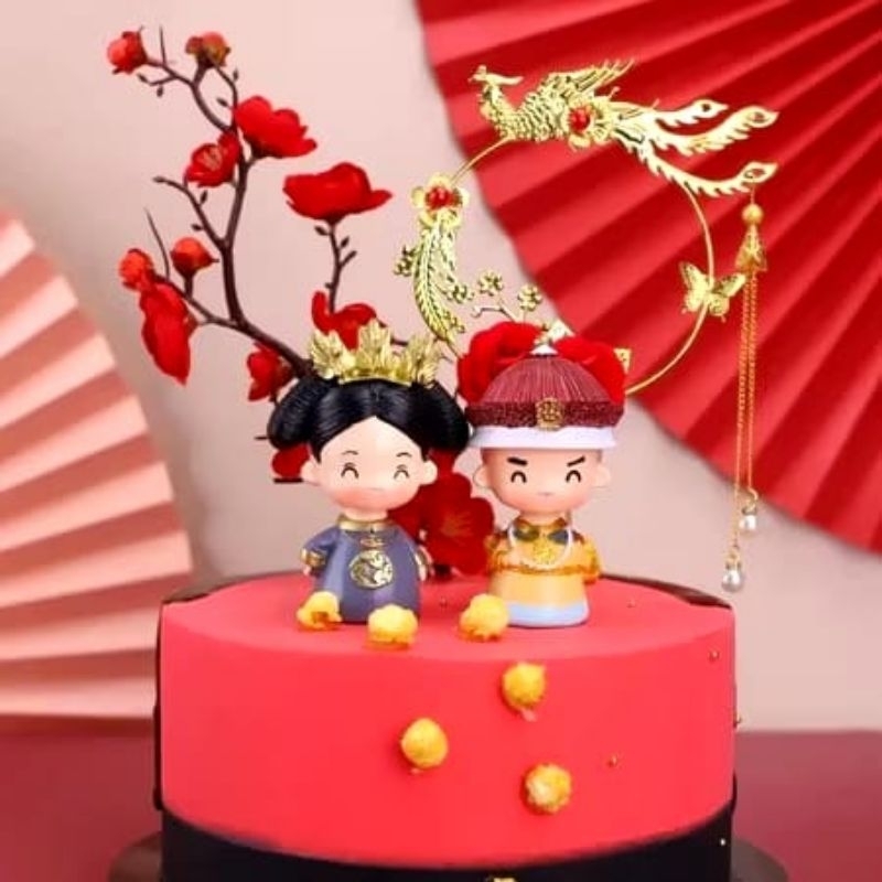 Jual {BG} PAJANGAN KUE SANGJIT PHOENIX BURUNG MERAK BUNGA MAWAR TOPPER ...
