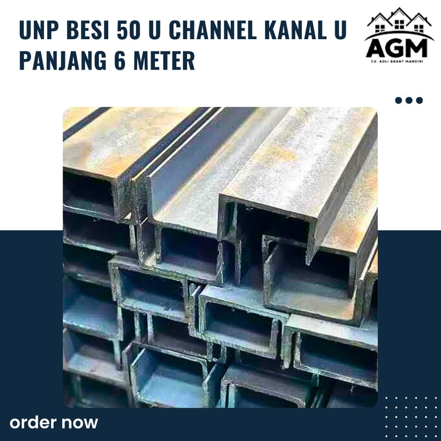 Jual UNP besi 50 u channel kanal u panjang 6 meter | Shopee Indonesia