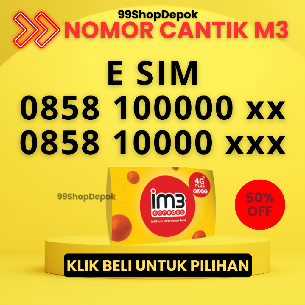 Jual Nomor Cantik Indosat ESIM m3 00000 - Nomer Cantik ESIM Indosat ...