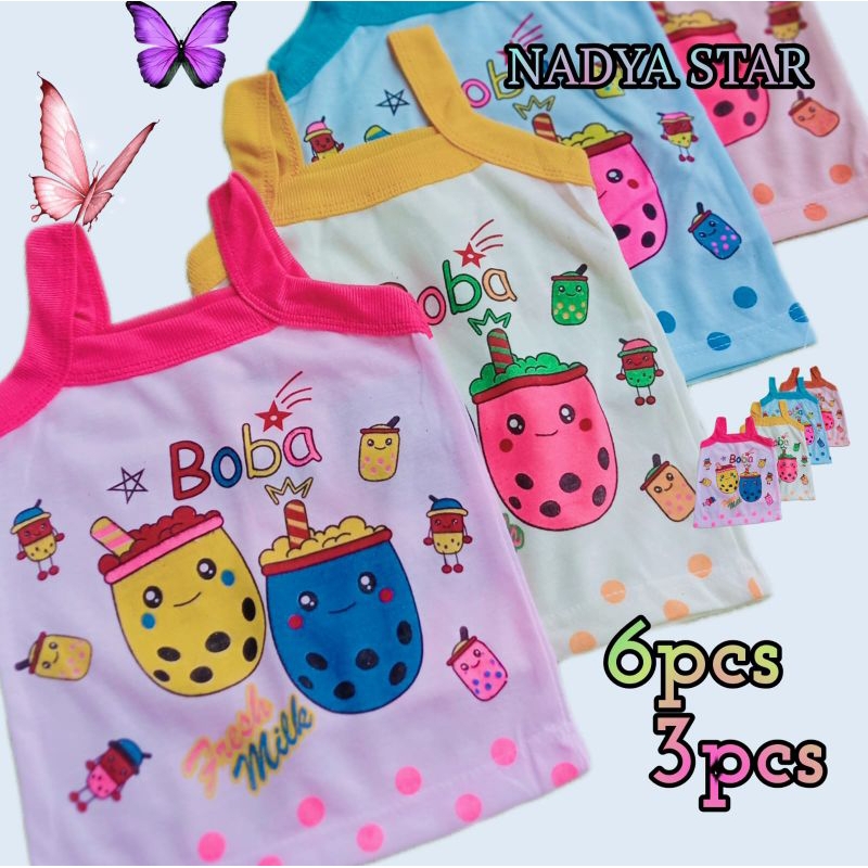 Jual 6pcs Tanktop anak perempuan motif Boba Kaos dalam anak perempuan ...