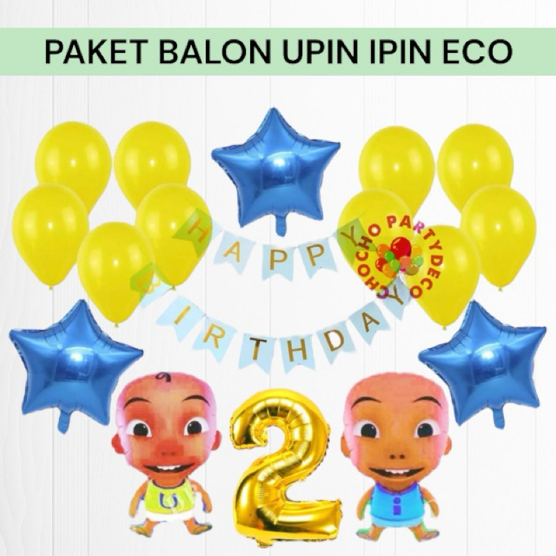 Jual Paket Balon UPIN IPIN ECO / Dekorasi Ulang Tahun UPIN IPIN ...