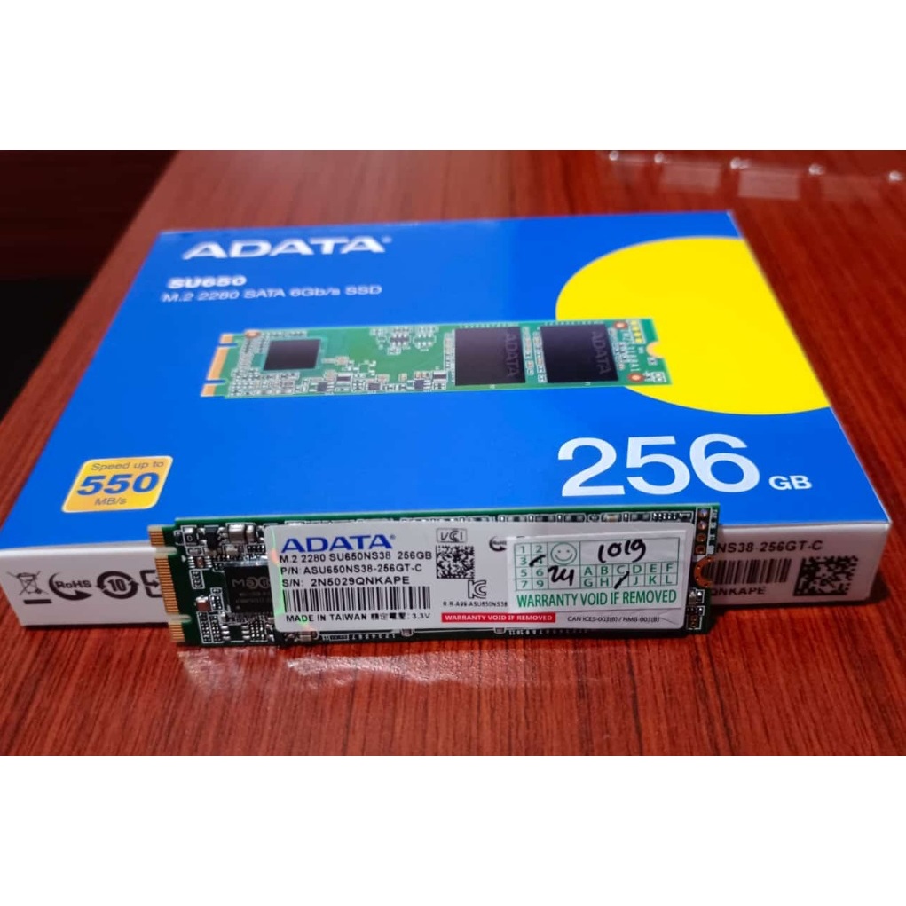 Jual SSD Adata M.2 SATAIII 2280 Ultimate SU650 256 GB / 512 GB | Shopee ...