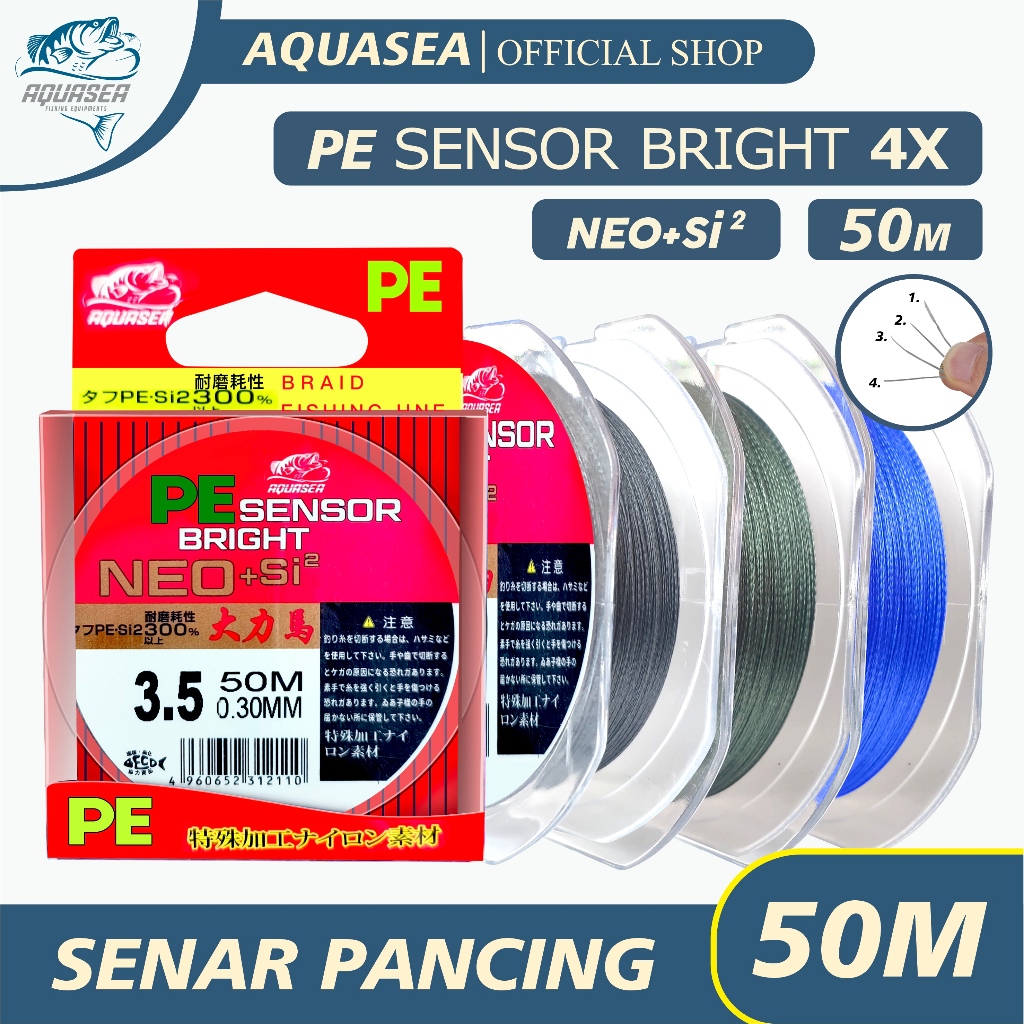 Jual AQUASEA - Tali Pancing 50m Senar Pancing PESensor Bright NEO+ ...
