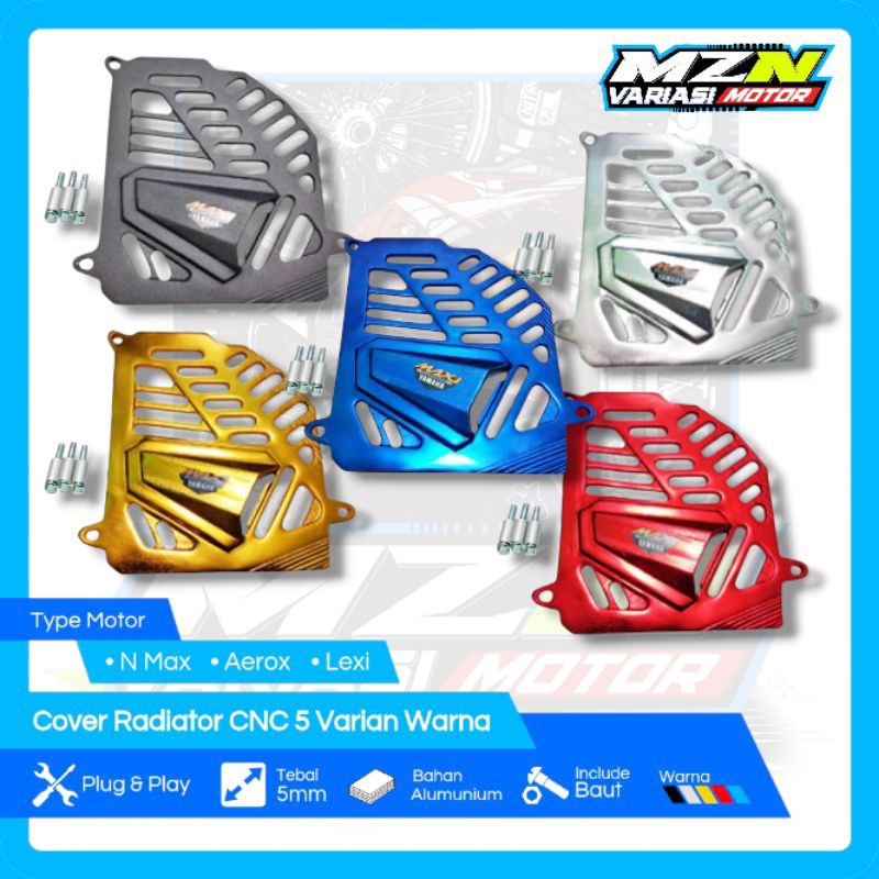 Jual Cover Radiator Aerox Nmax Lexi Tutup Radiator Alumunium CNC 5 ...