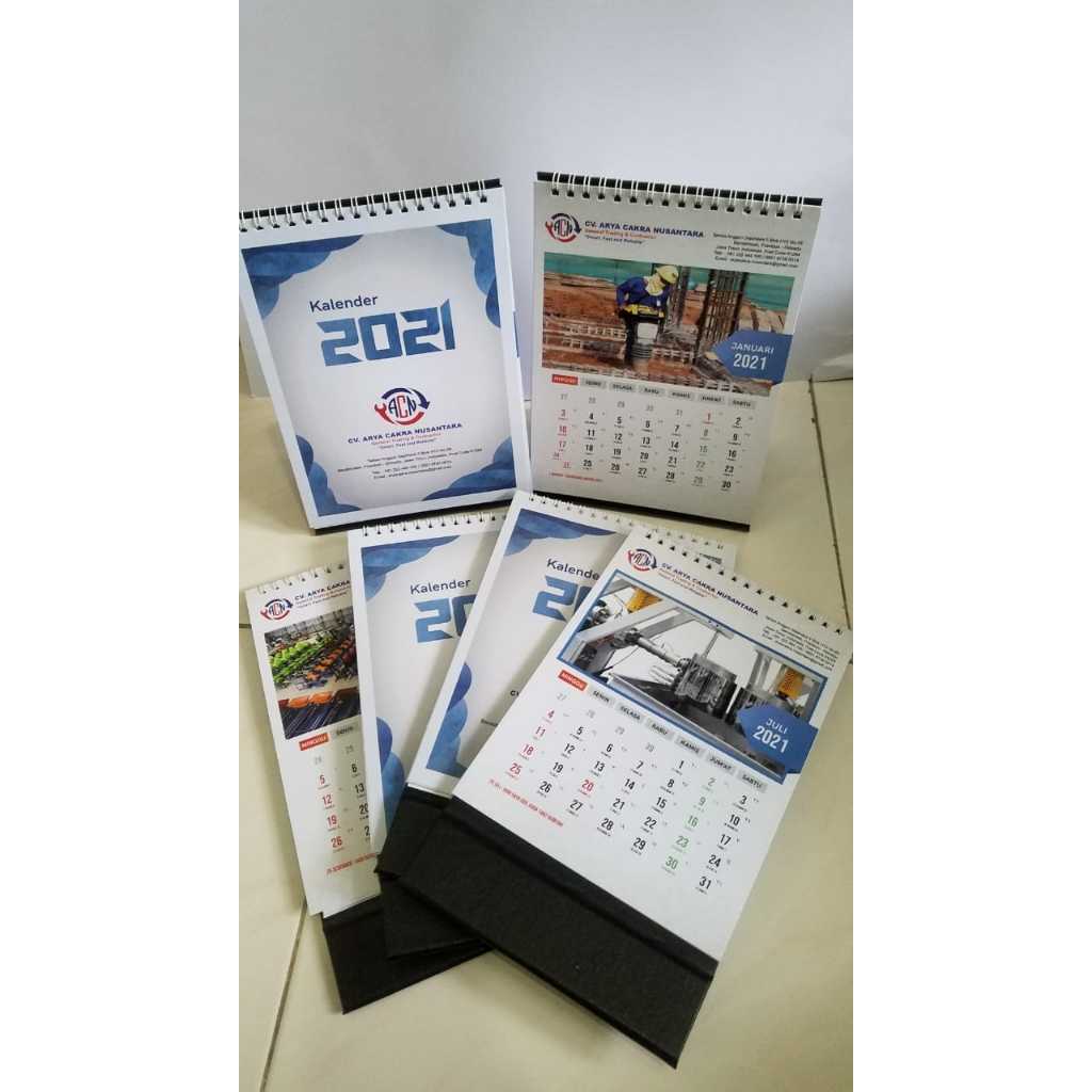 Jual KALENDER MEJA UKURAN 15X21 6 LEMBAR CUSTOM DESAIN FULL JILID ...