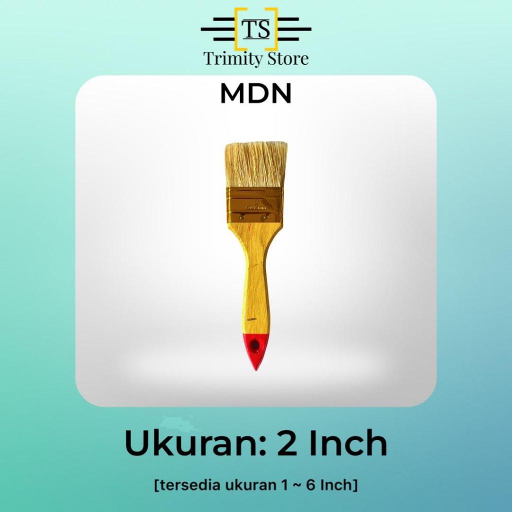 Jual MDN Kuas Cat Tembok Dinding / Pernis Tebal Gagang Kayu Ukuran 2 ...