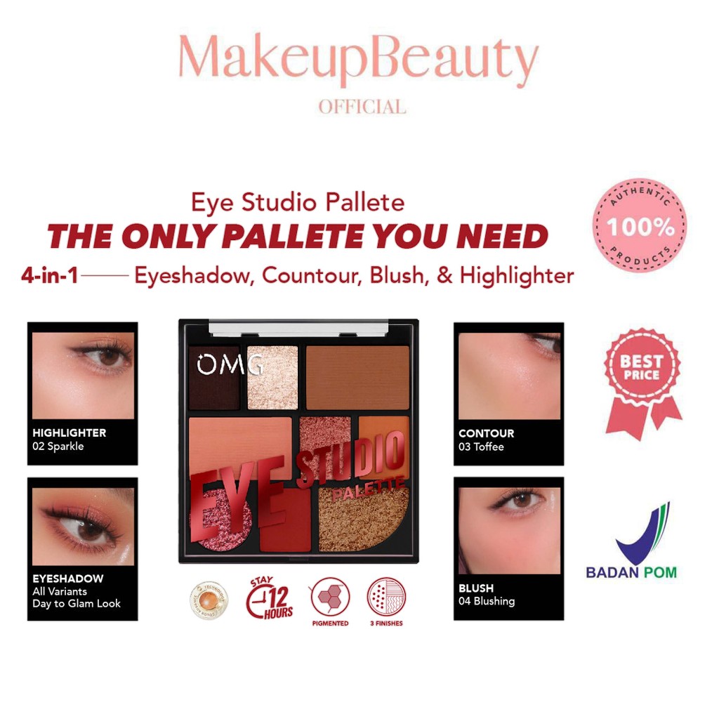 Jual OMG OH MY GLAM Eye Studio Palette - 9 Shades Eyeshadow Palette ...