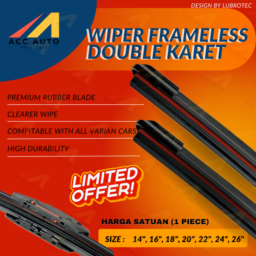 Jual Wiper Double Blade Premium Quality / Wiper Dual Karet / Wiper ...