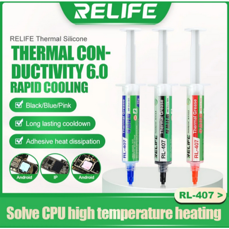 Jual Thermal Pasta Relife Rl-407 20GR Black / Biue / Pink Thermal ...