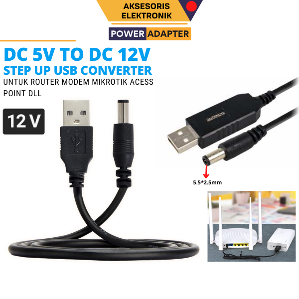 Jual Kabel USB Power bank To 12v Untuk Router TP-LINK Tenda Mikrotik ...