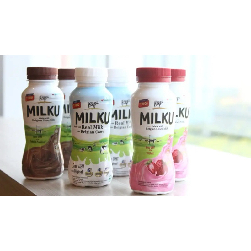 Jual Milku Susu UHT Rasa Premium Cokelat Stroberi Original [200 ml ...