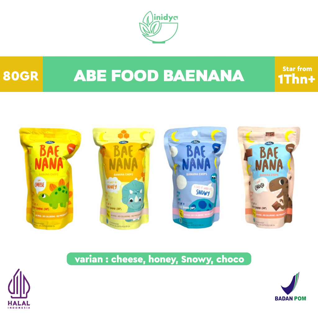 Jual ABE FOOD Baenana Banana Chips | Keripik Pisang Snack Mpasi Anak ...