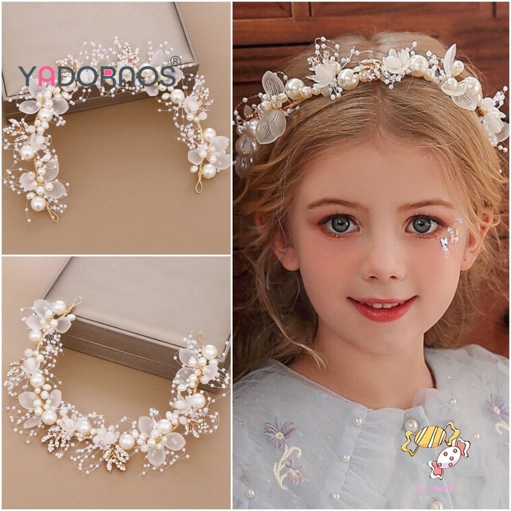Jual YADORNOS 【Terenkripsi dan menebal】Headpiece Mutiara Bunga Korea ...