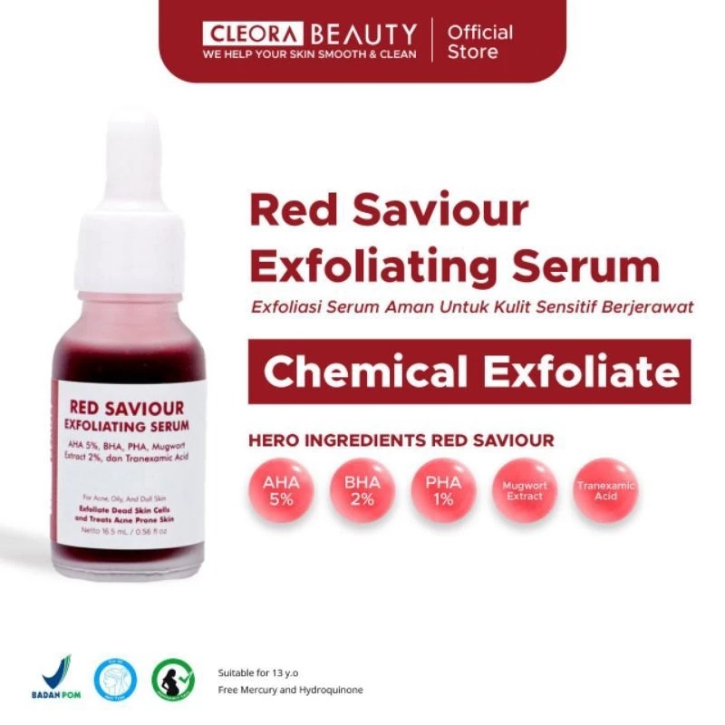 Jual Cleora Beauty Red Saviour Exfoliating Serum 16.5ml | Shopee Indonesia