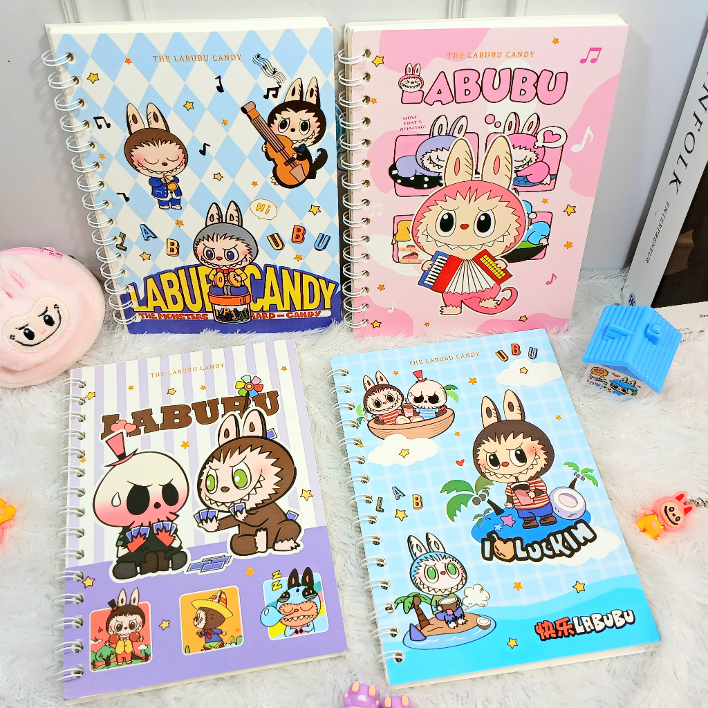Jual Buku Binder Spiral LABUBU Ukuran A5 Super Cute Lucu Kertas ...