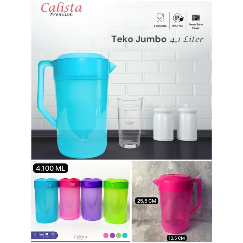 Jual Calista Teko Jumbo Full Color 4 Liter Teko Air/ Pitcher/ Teko Jus ...