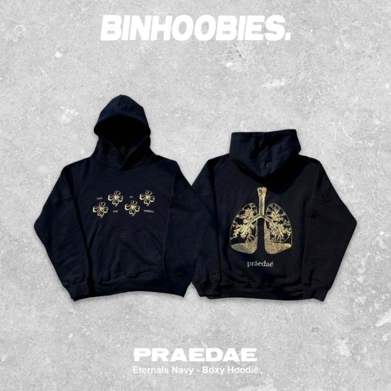 Jual PRAEDAE Eternals Navy Hoodie Boxy ORIGINAL | Shopee Indonesia