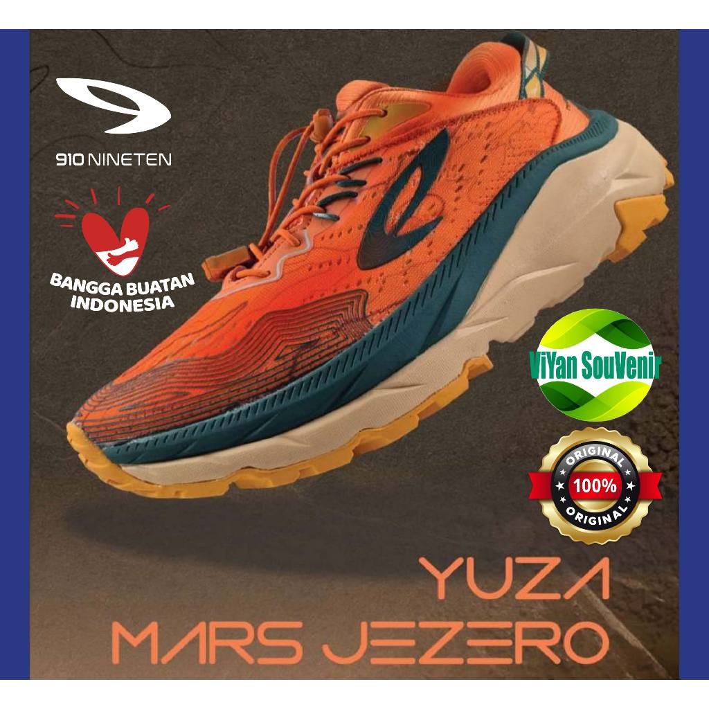 Jual 910 Nineten Yuza Mars Jezero ORANGE/NAVY/KUNING Sepatu Trail running pria | Shopee Indonesia