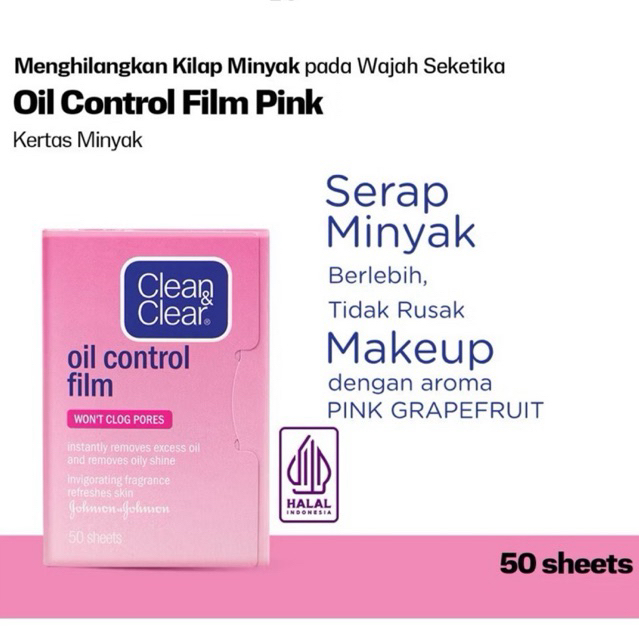 Jual CLEAN & CLEAR OIL CONTROL FILM 50 SHEETS (PINK) | Shopee Indonesia