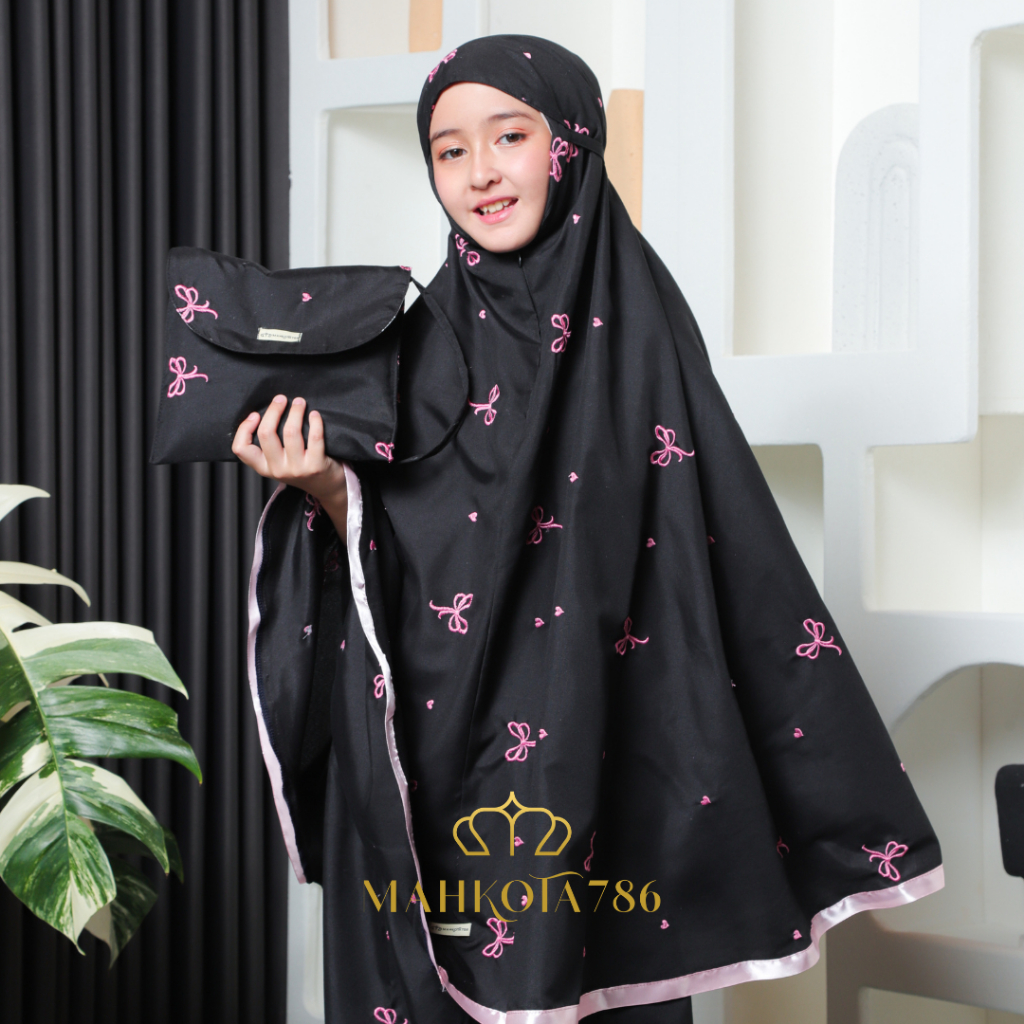 Jual Mahkota786 - Mukena Coquette Anak Mukenah Anak Perempuan Pita Pink ...