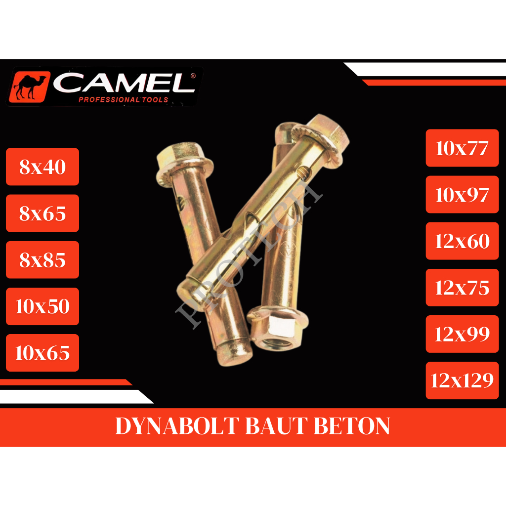 Jual CAMEL / SEKRUP DYNABOLT BAUT BETON TANAH 8MM 10MM 12MM / M8 M10 ...