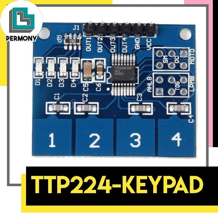 Jual TTP224 4Ch Capacitive Touch Sensor Sentuh Switch Digital 4 ch ...