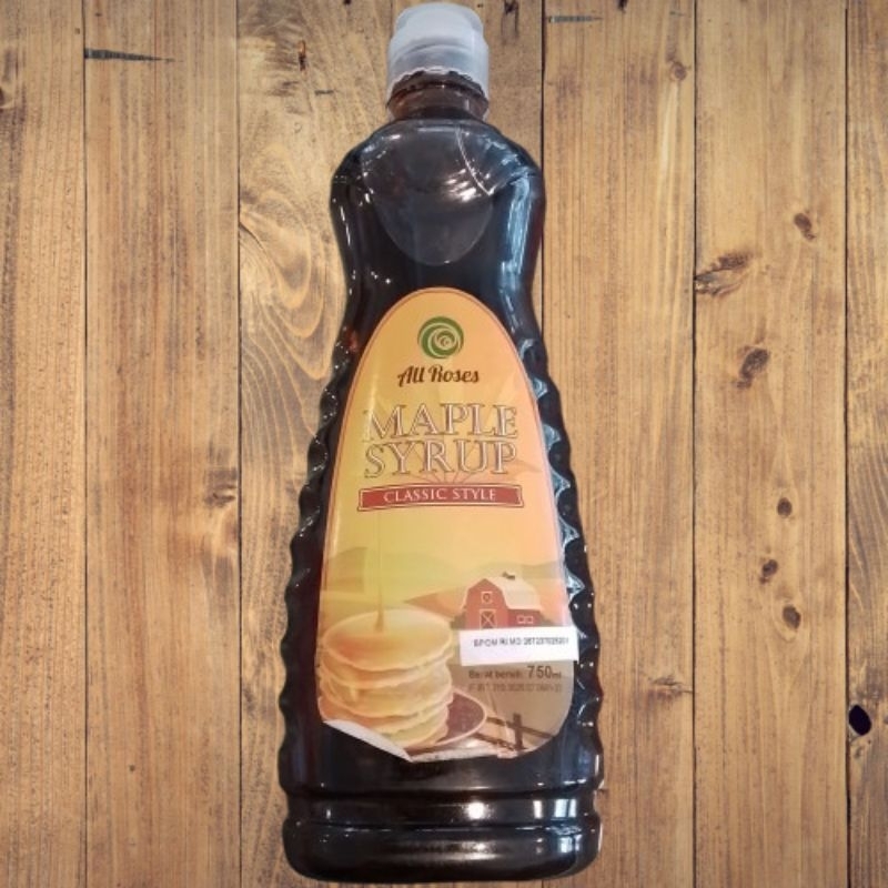 Jual All Roses Maple Syrup Classic Style 750ml Sirup Maple | Shopee ...