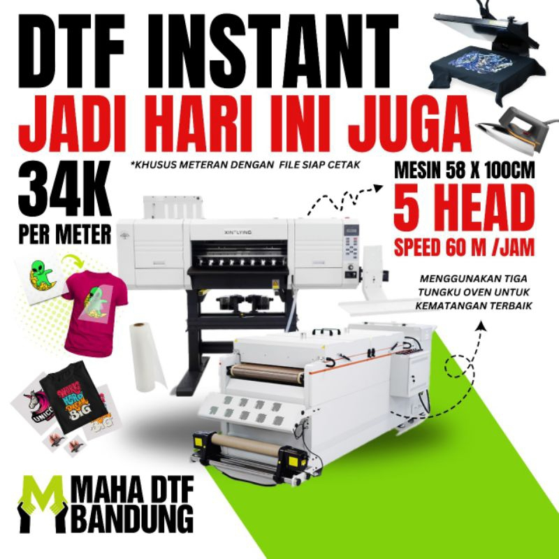 Jual Print Sablon DTF Meteran Instant Cepat 58 x 100 | Shopee Indonesia