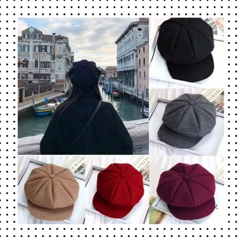 Jual TOPI APOLO NEWSBOY DEWASA PRIA WANITA UNISEX TOPI SENIMAN PELUKIS ...