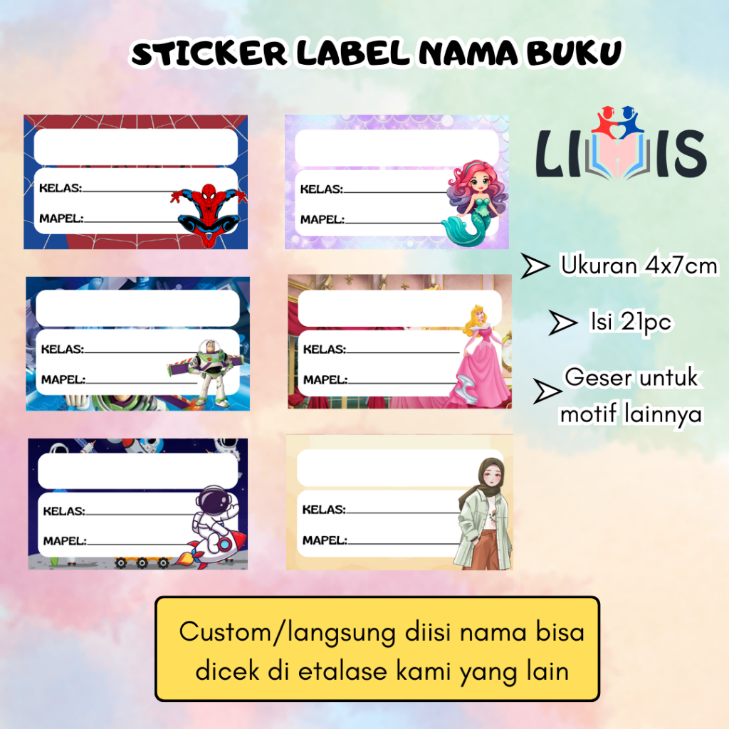 Jual STICKER LABEL NAMA BUKU PART 2 21PC | Shopee Indonesia