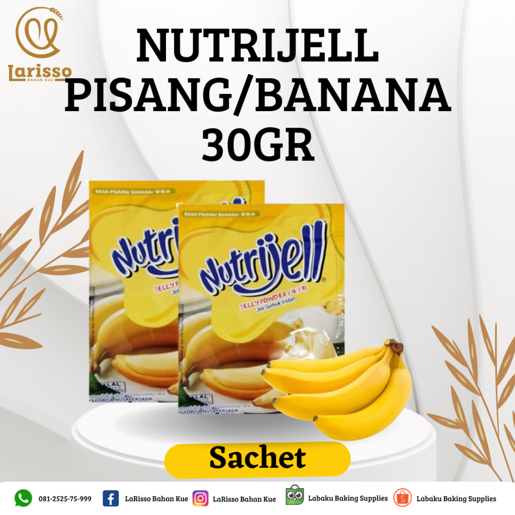 Jual NUTRIJELL JELLY POWDER JELLY SERBUK INSTAN RASA PISANG/BANANA 30GR ...