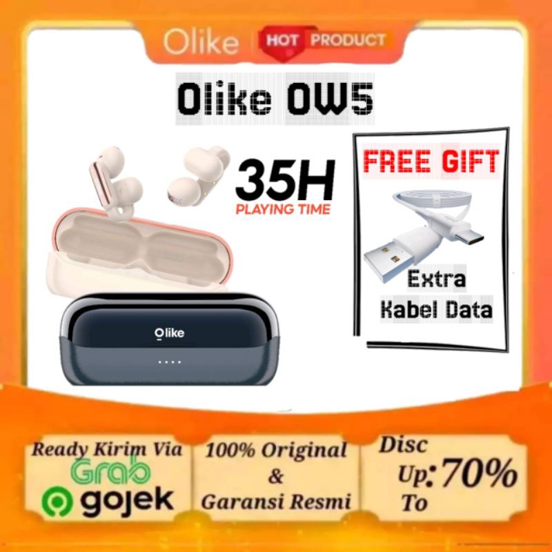 Jual Olike OW5 Earphone Bluetooth Open Ear Earbuds TWS Gym Headset ...