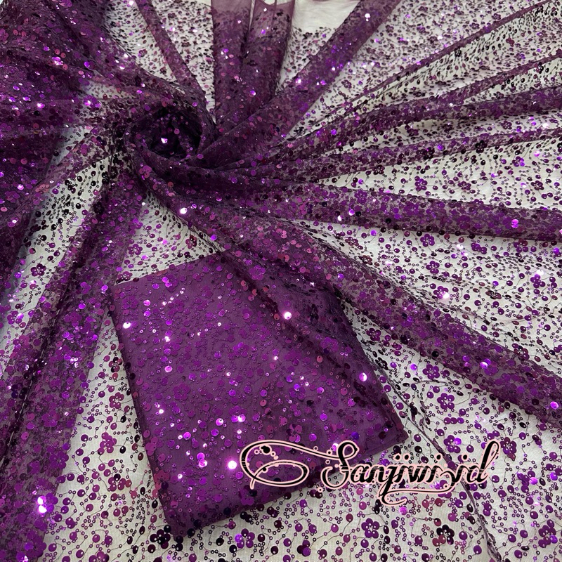 Jual Kain Tille Tulle Payet Sequin / Kain Tile Payet Squeen Premium ...