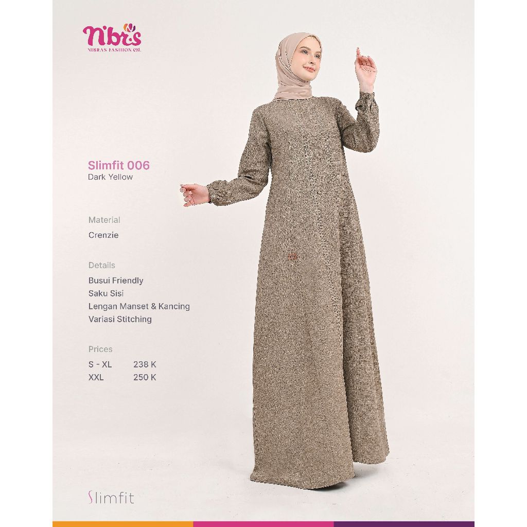 Jual Gamis Nibras SLIM FIT 006 Terbaru Gamis Wanita Dewasa Kekinian ...