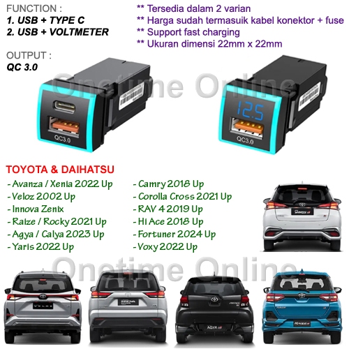 Jual Toyota dan Daihatsu Charger Switch Handphone Fast Charging ...