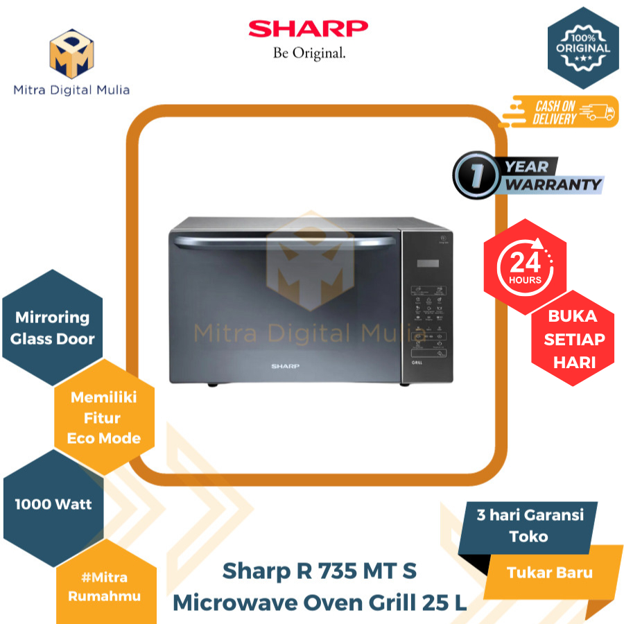 Jual Sharp R 735 M TS Microwave Oven Grill 25 Liter | Shopee Indonesia