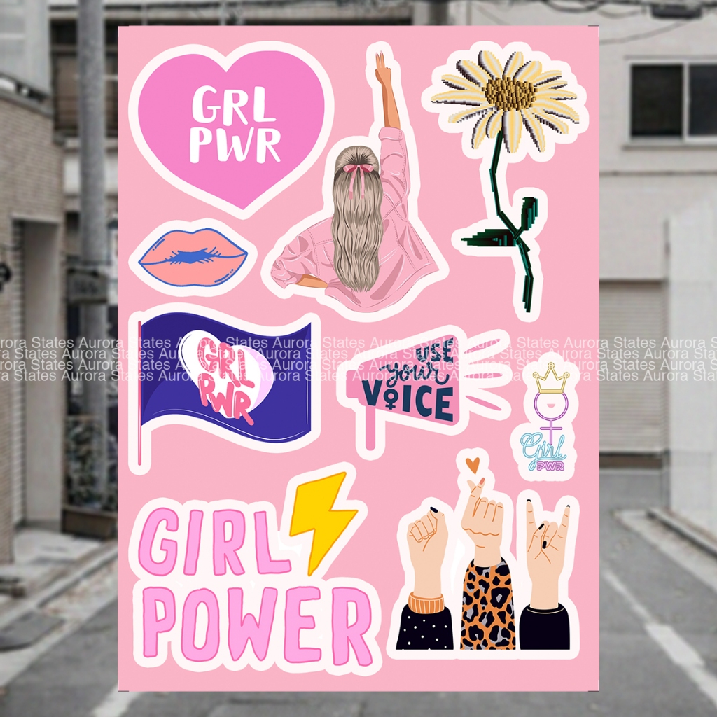 Jual Sticker Power Girl Vibes | Sticker Aesthetic Girl Power | Sticker ...