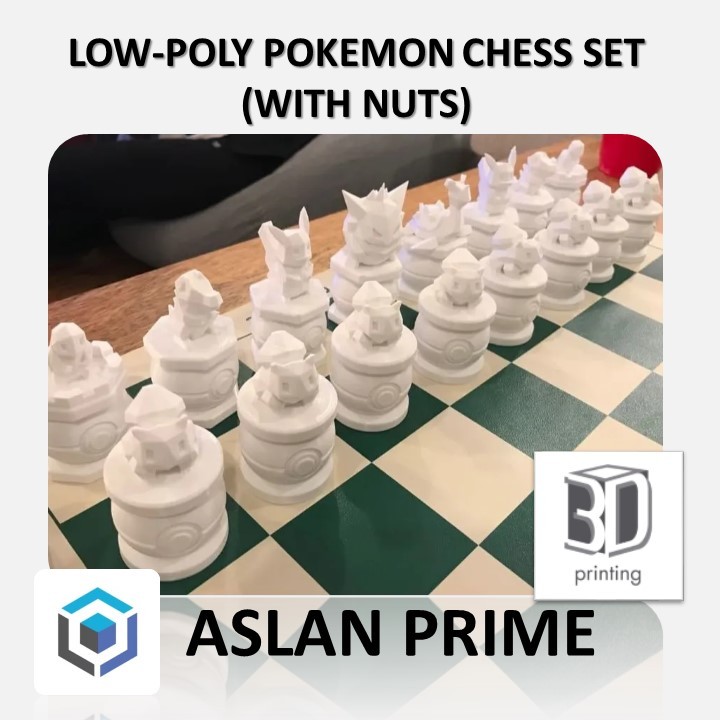 Jual LOW-POLY POKEMON CHESS SET BIDAK CATUR CUSTOM WARNA FULL COLOR ...