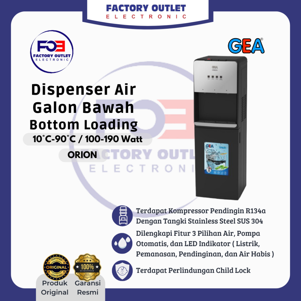 Jual GEA ORION Water Dispenser Bottom Loading Dispenser Air Galon Bawah ...