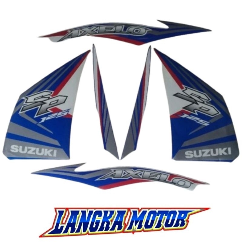 Jual Axelo Striping Stiker body Biru Putih Suzuki Shogun AXELO SP ...