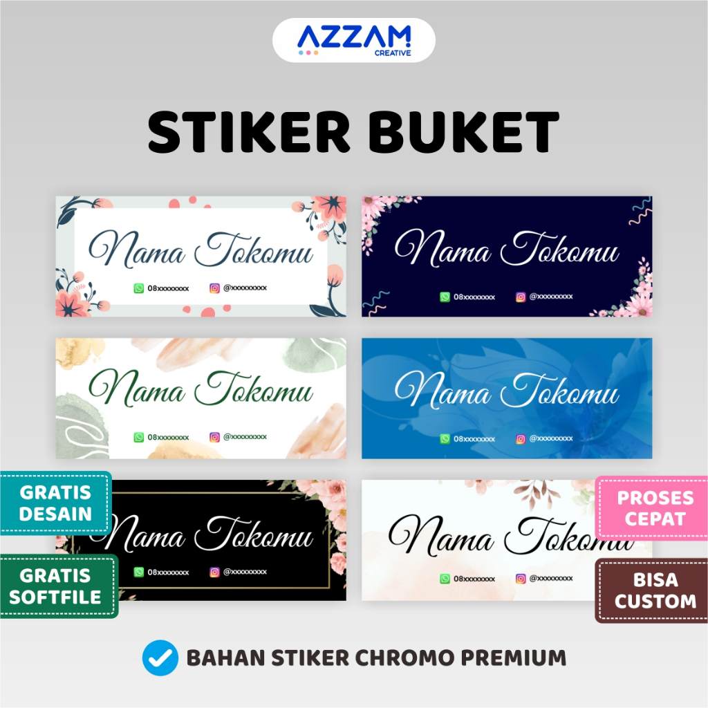 Jual STIKER BUKET / STIKER LABEL / STIKER LABEL CUSTOM / STIKER BUNGA ...