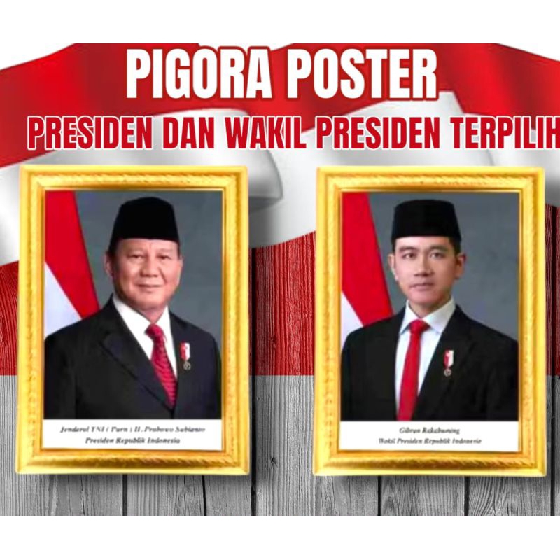 Jual PIGORA POSTER PRESIDEN DAN WAKIL PRESIDEN RI 2024-2029 | Shopee ...