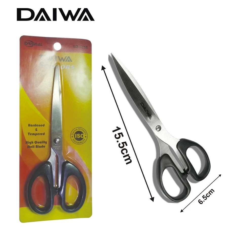 Jual Gunting Kertas gagang Hitam Sedang 16 cm DAIWA Stainless Steel ...