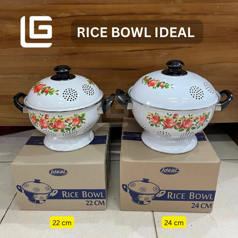 Jual TEMPAT NASI / SANGKU NASI / RICE BOWL IDEAL ENAMEL PUITH | Shopee ...
