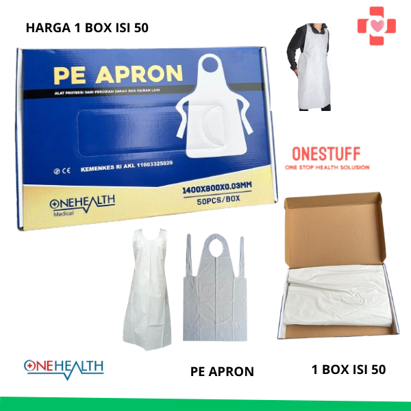 Jual Celemek Apron Medis Onehealth PE Plastik Sekali Pakai Disposibel ...