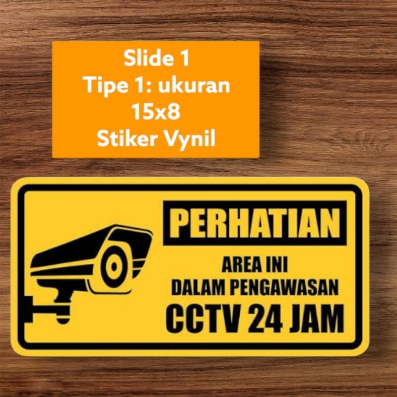 Jual Stiker vynil Area Ini Diawasi CCTV 24 Jam Stiker Himbauan Label ...